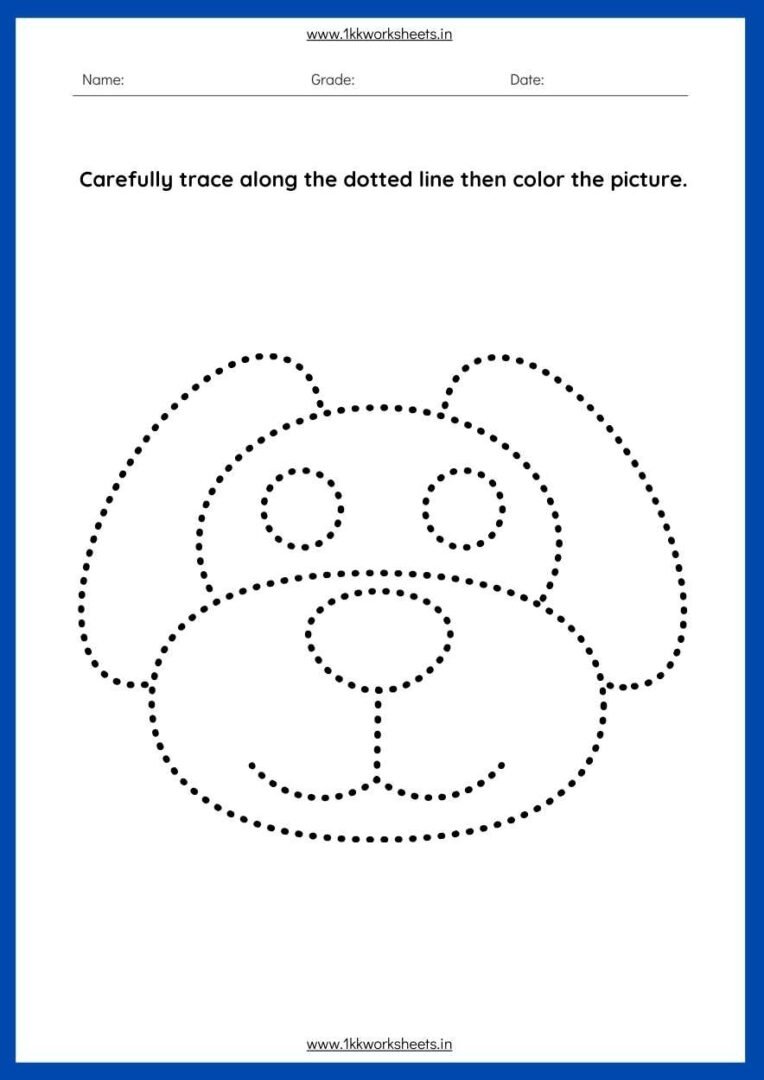 Trace and Color Activity Worksheet Set -1 - 1k WorkSheets