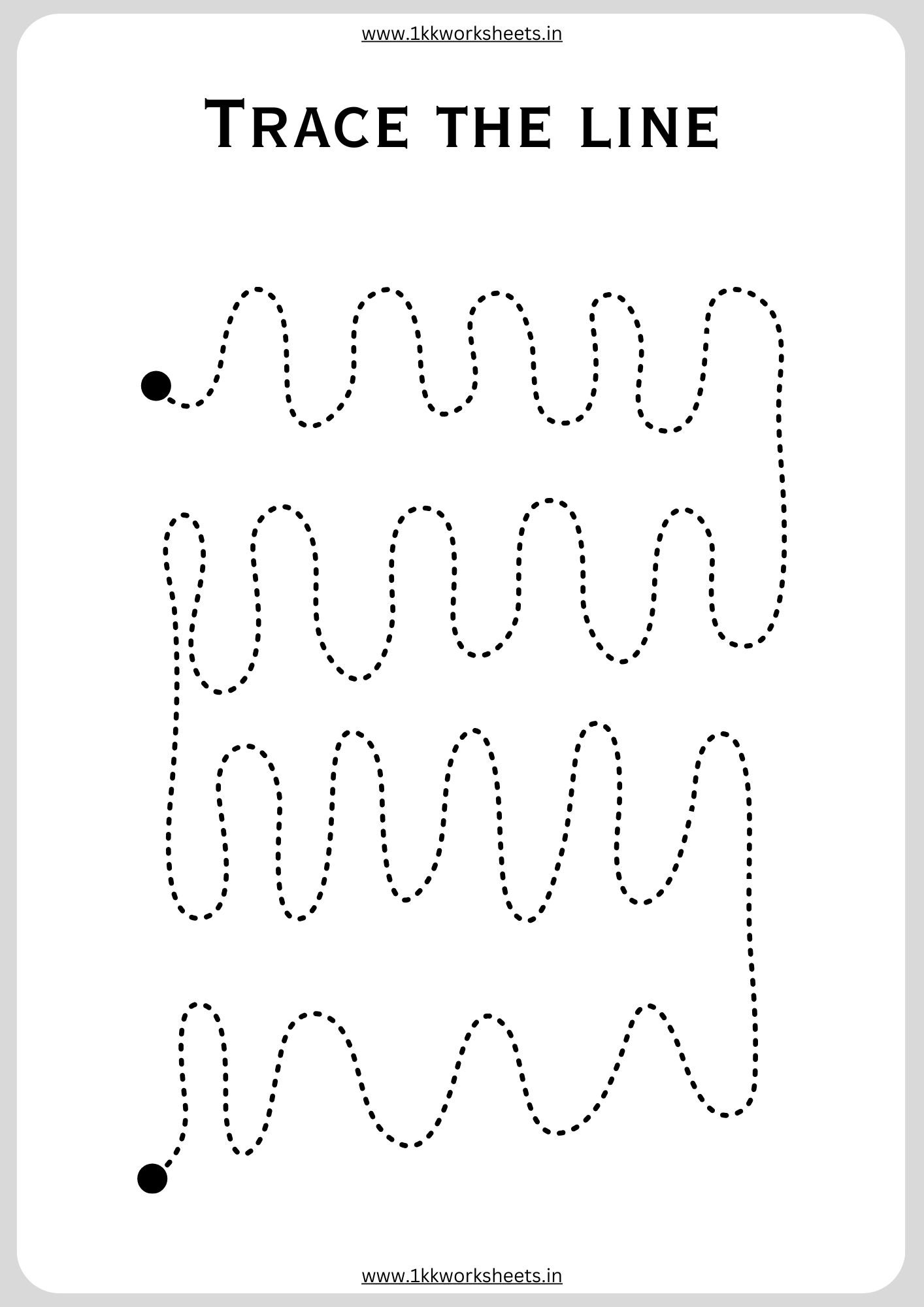 Pre-Nursery Worksheets | Line Tracing Set - 1 - 1k WorkSheets