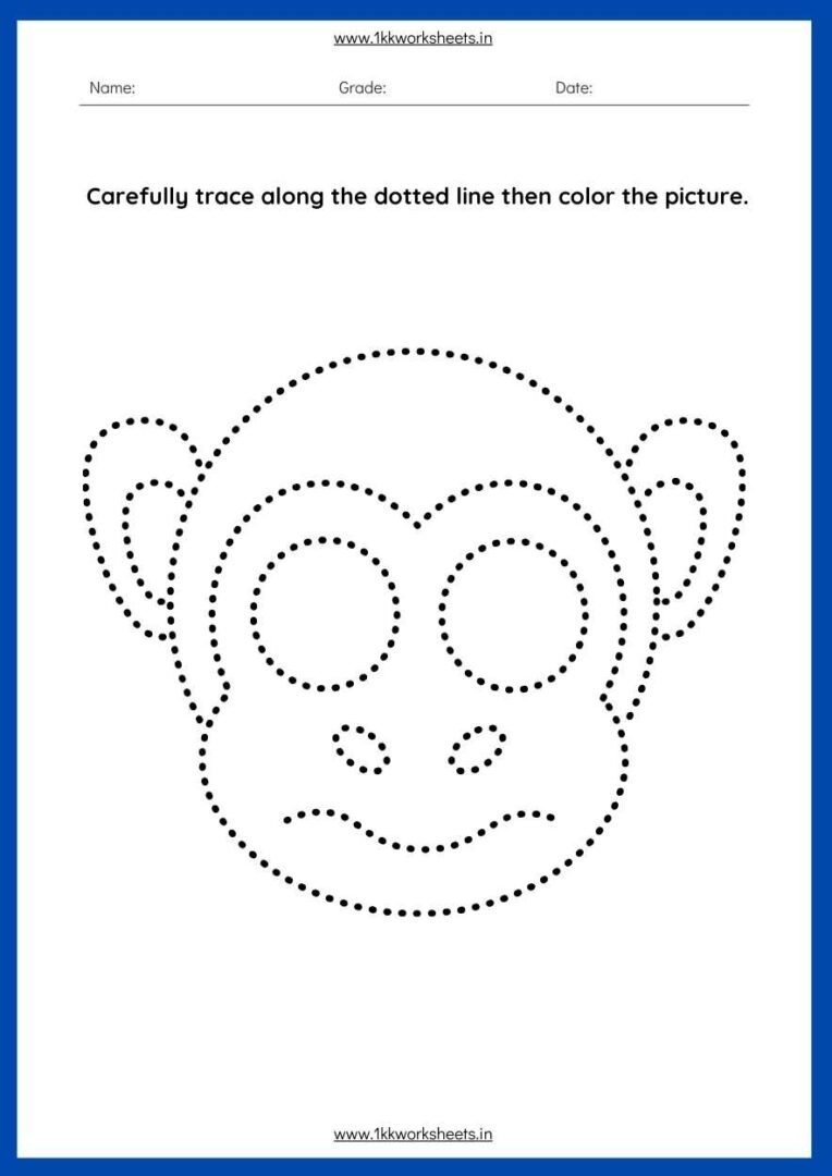 Trace and Color Activity Worksheet Set -1 - 1k WorkSheets