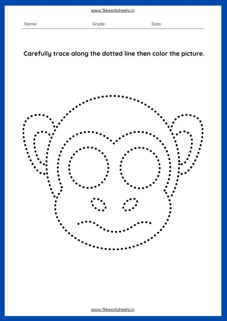 Trace and Color Activity Worksheet Set -1 - 1k WorkSheets