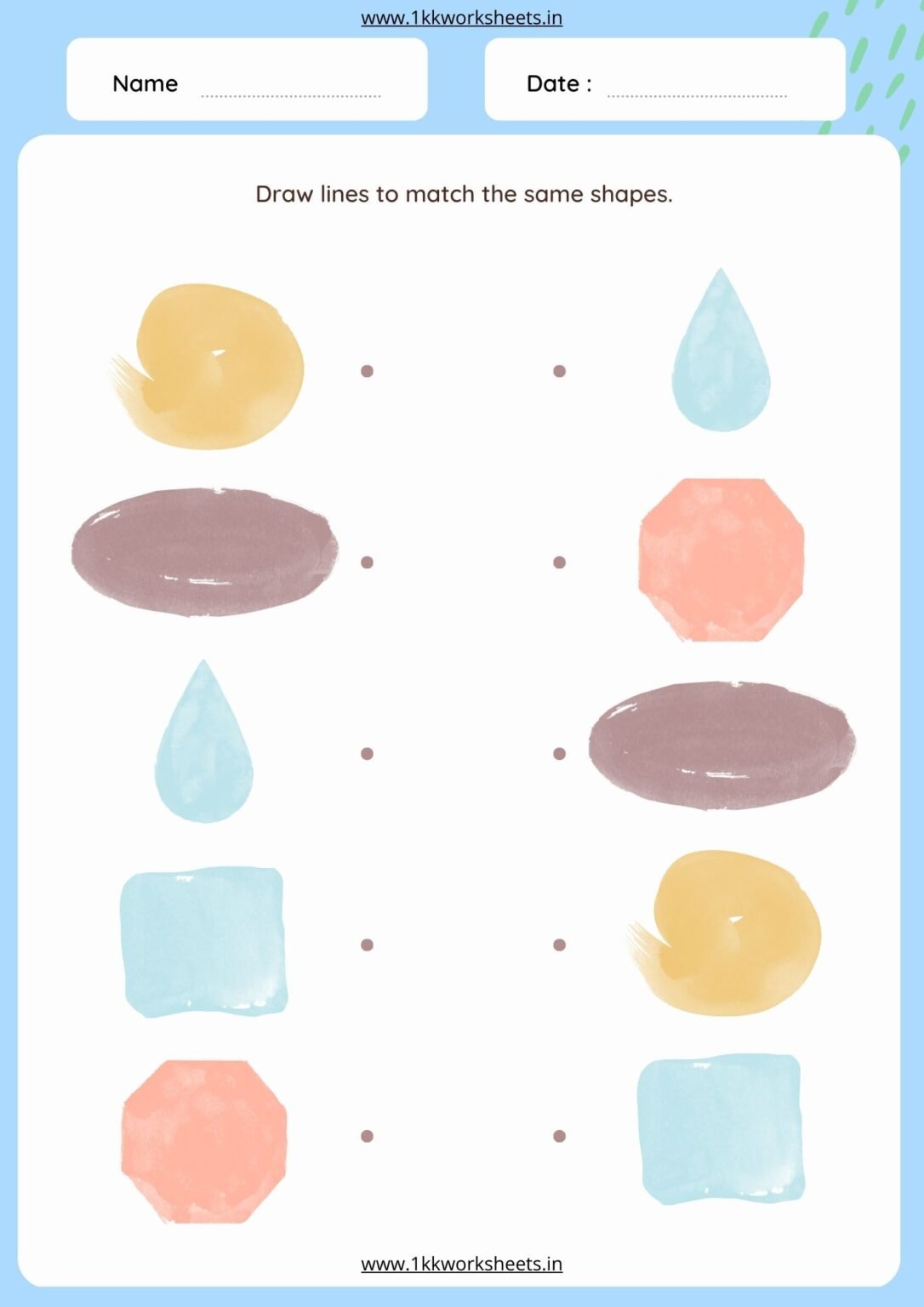 Shape Matching Worksheets - 1k WorkSheets