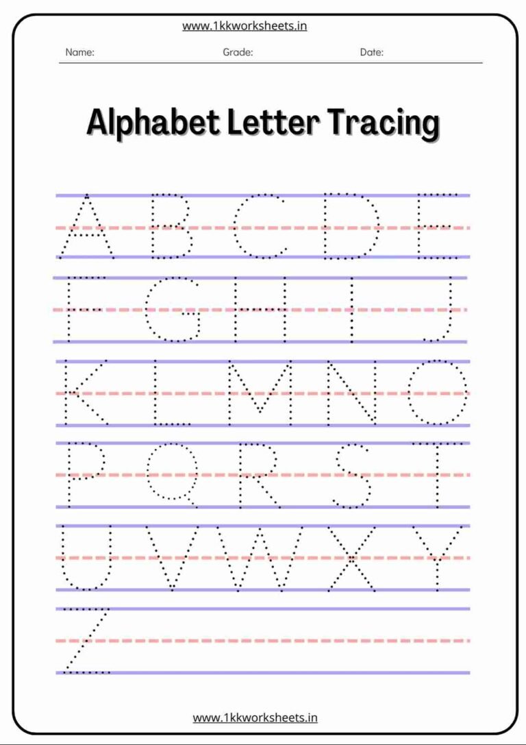 English worksheets for nursery | Set - 1 - 1k WorkSheets